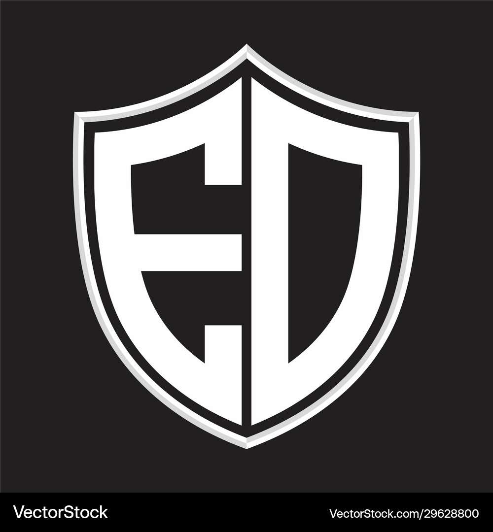 Ed logo monogram with shield shape isolated Vector Image