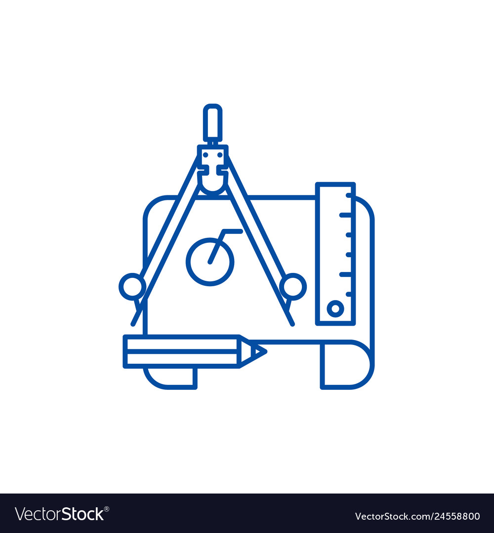 Engineering project line icon concept engineering Vector Image Engineering project line icon concept engineering Vector Image