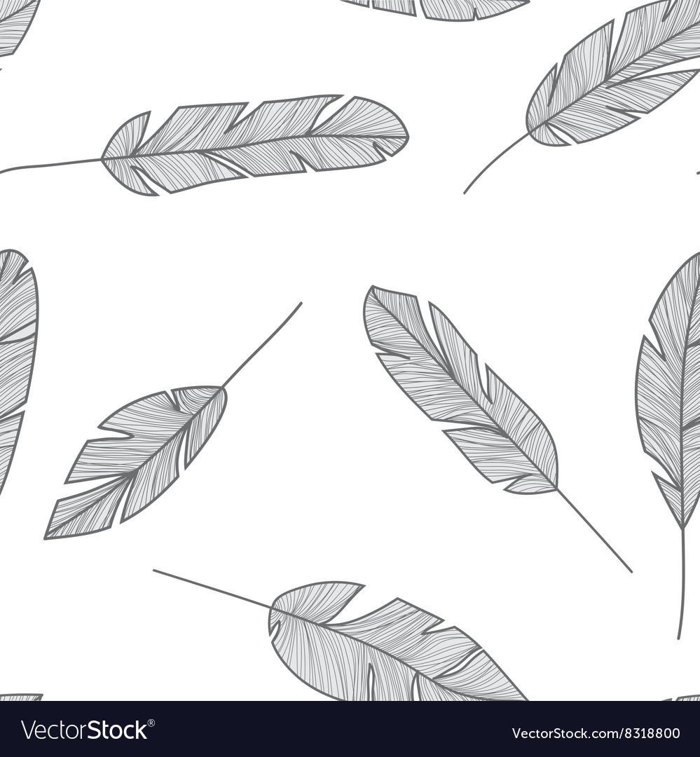 Feather seamless pattern Royalty Free Vector Image