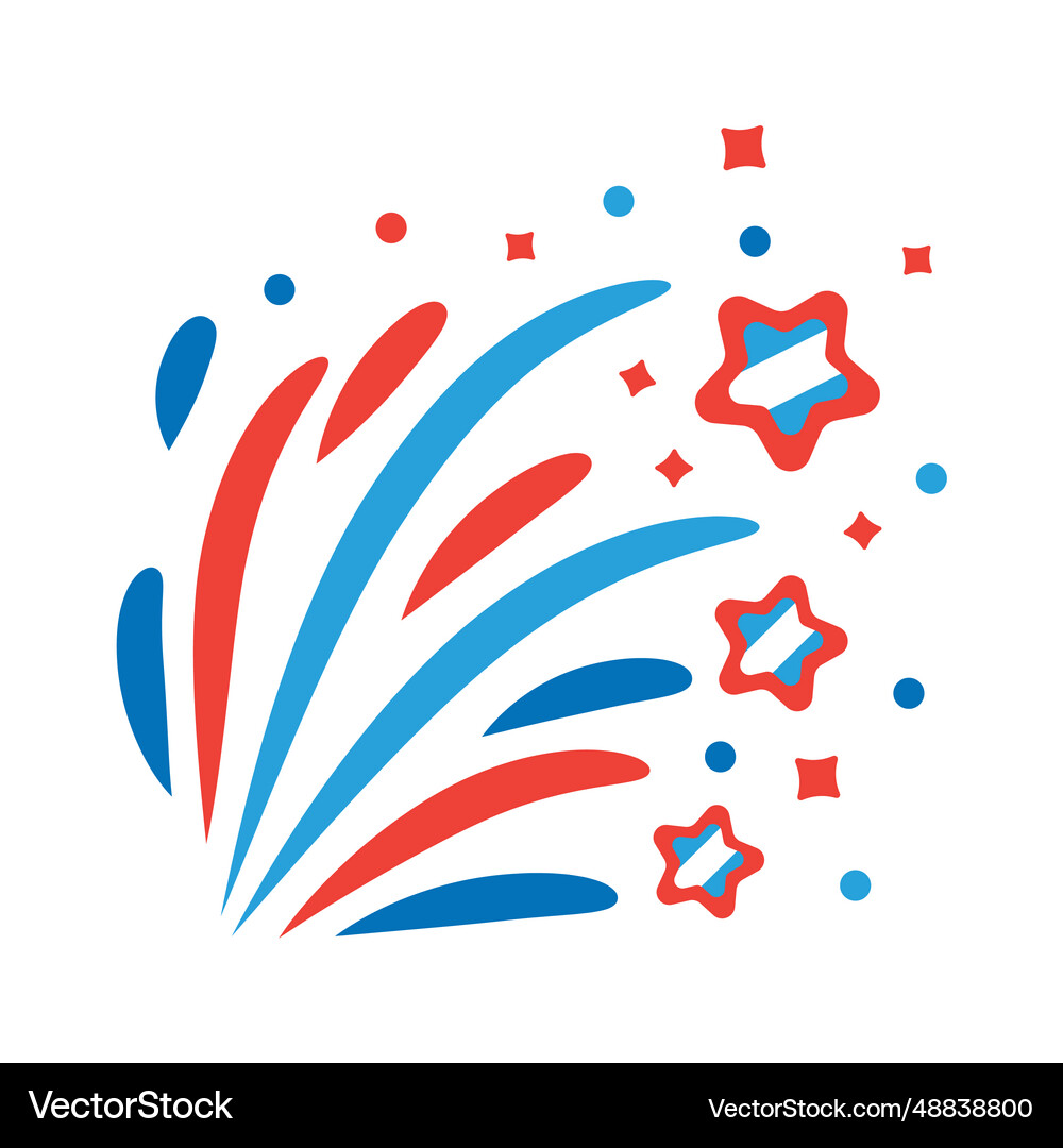 Firework salute beam star ray badge sticker Vector Image