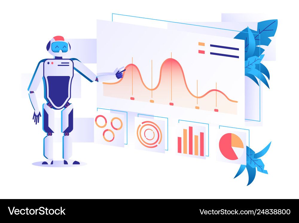 Flat automation robot for data analysis with Vector Image