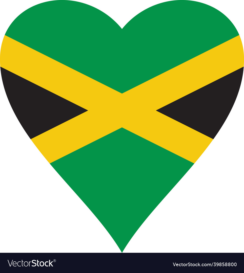 Jamaica heart flag Royalty Free Vector Image - VectorStock