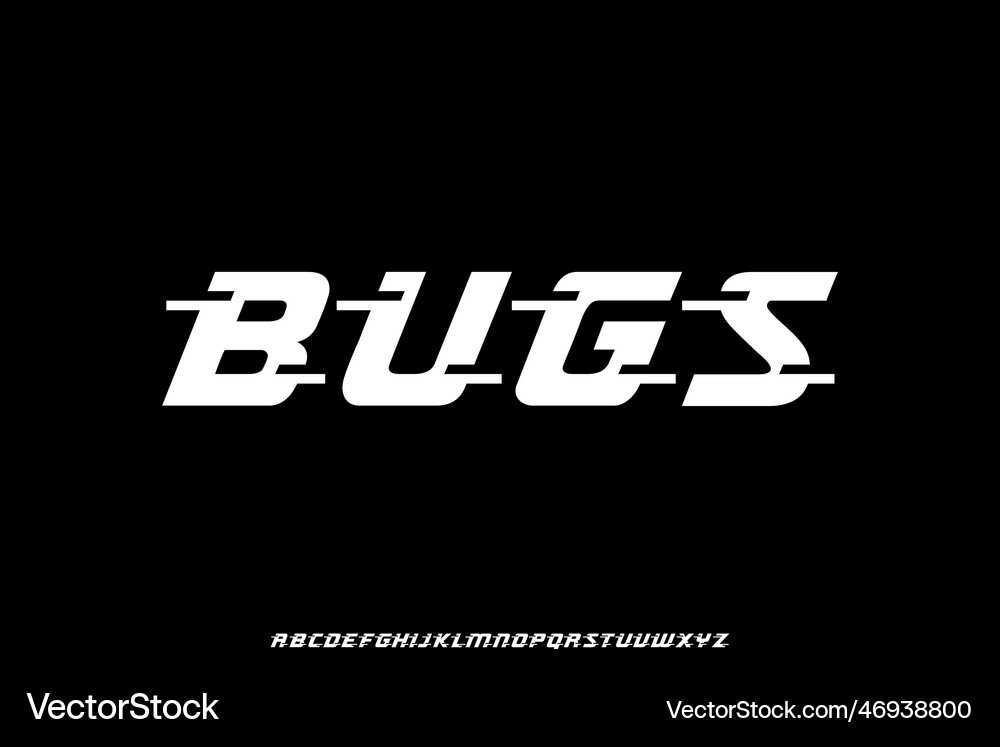 Modern futuristic glitch or bugs font Royalty Free Vector