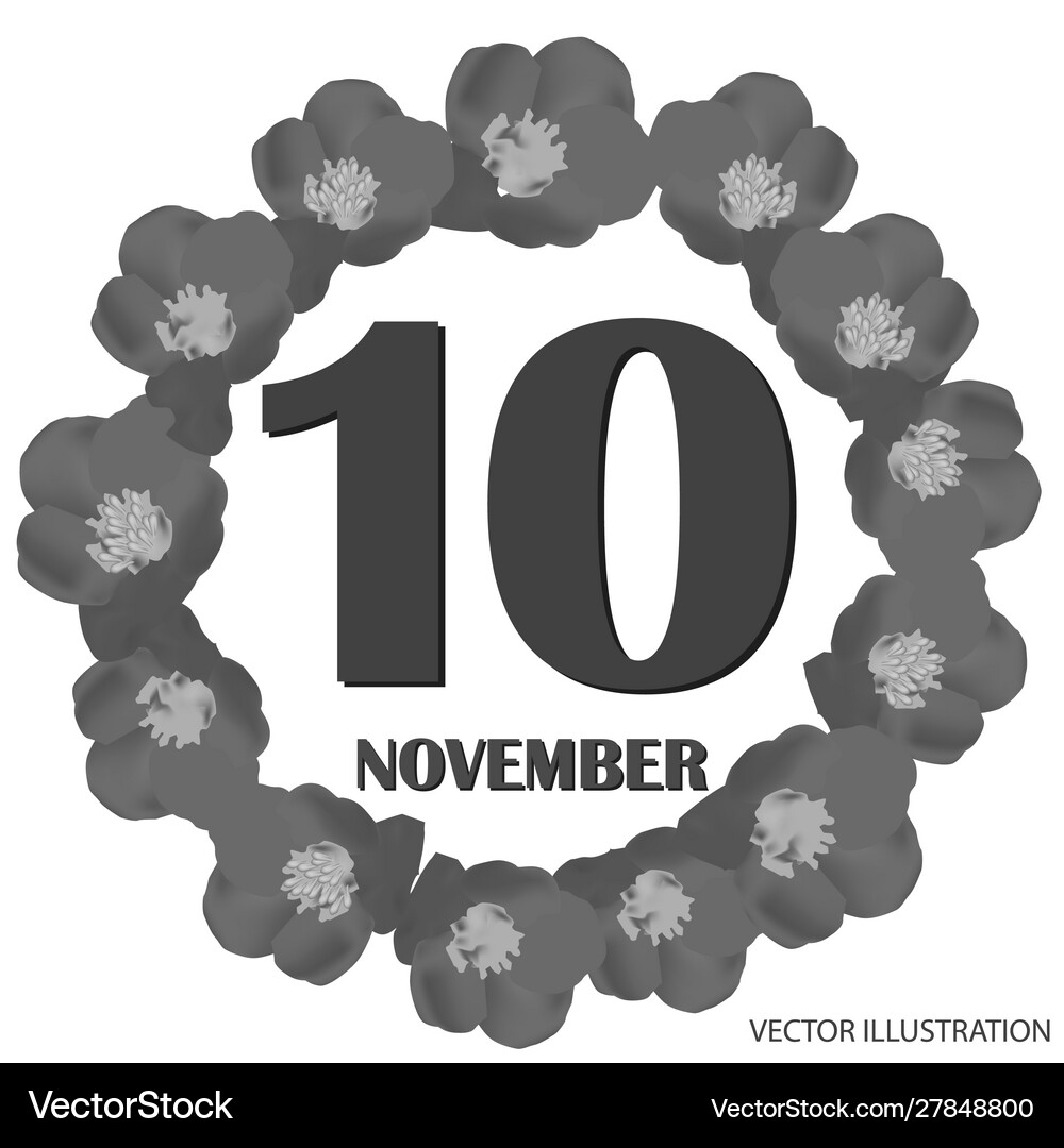 November 10 calendar day Royalty Free Vector Image