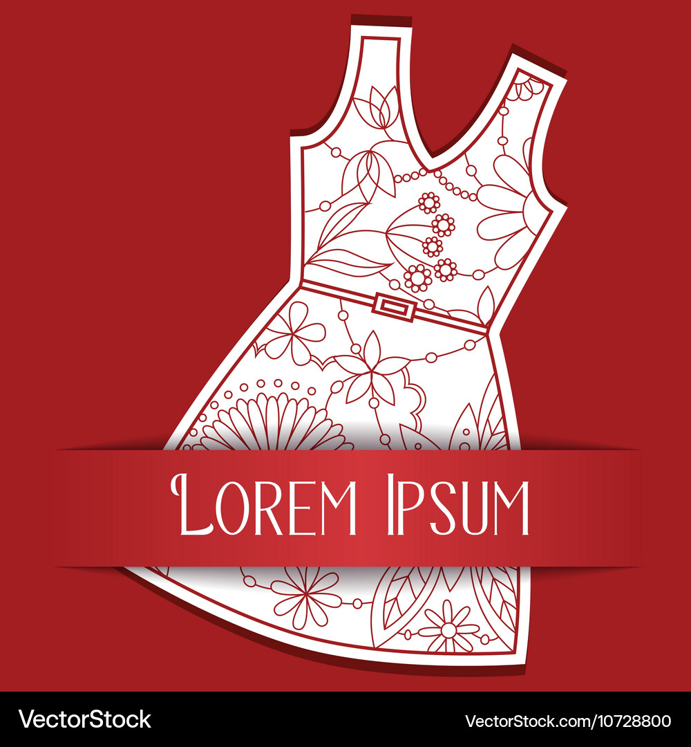 Paper background with dress Royalty Free Vector Image