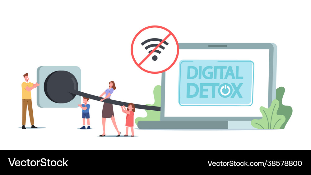 People turn off gadgets electronic devices for Vector Image