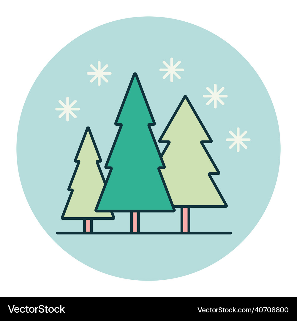 Snow forest icon winter sign graph symbol Vector Image