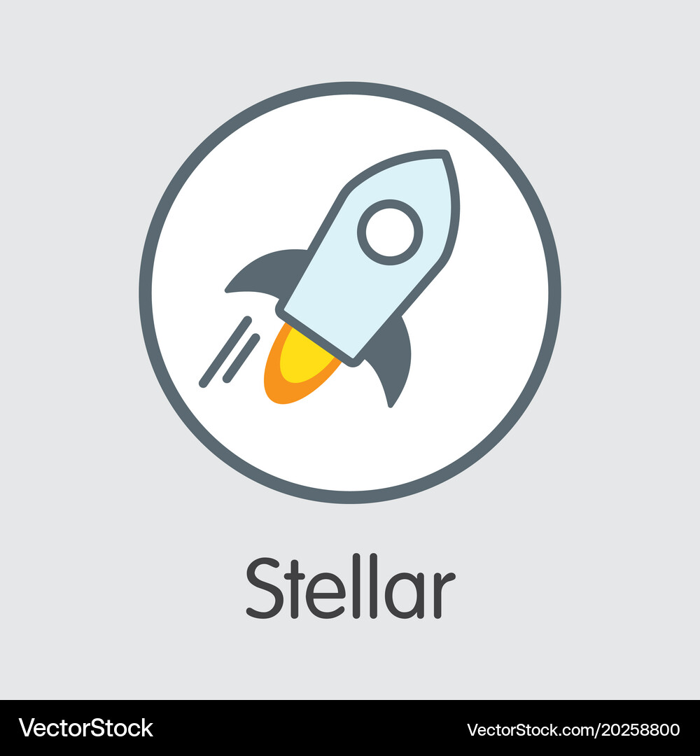 Stellar virtual currency coin symbol Royalty Free Vector