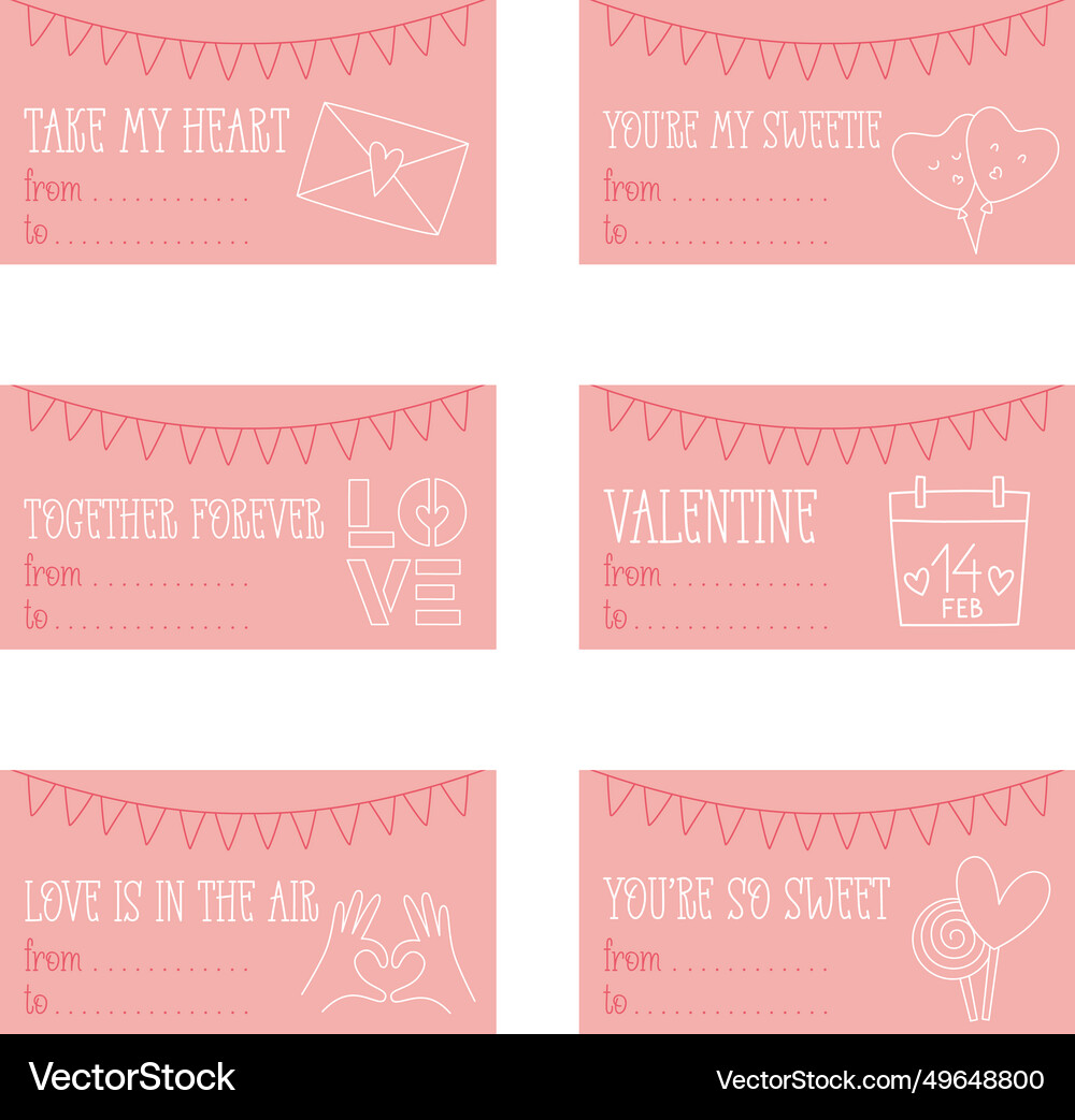 Valentines day printable gift tags template Vector Image