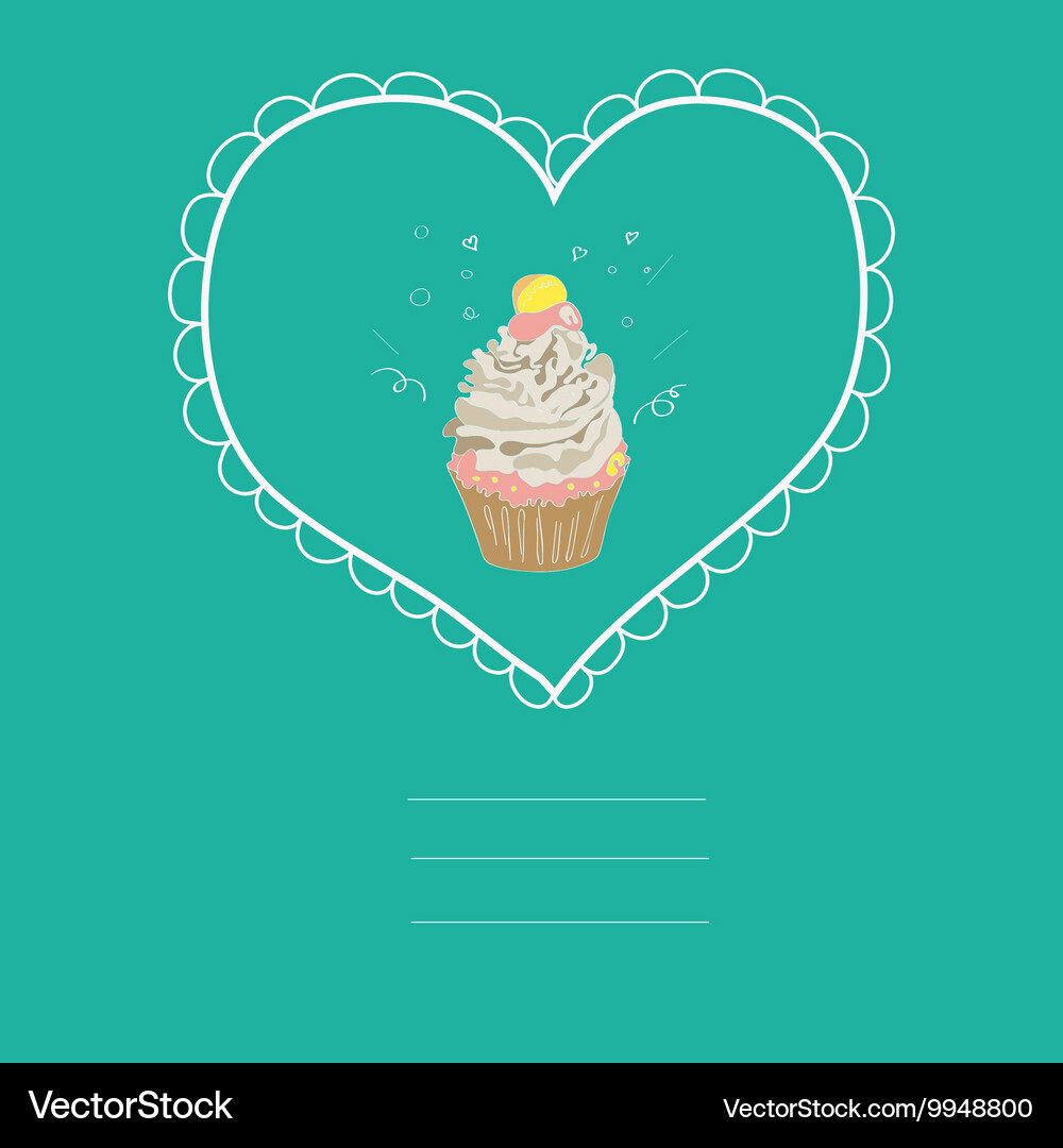 With the image of a cake in frame Royalty Free Vector Image
