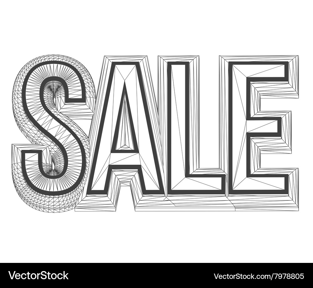 3d text sale poster isolated white Royalty Free Vector Image