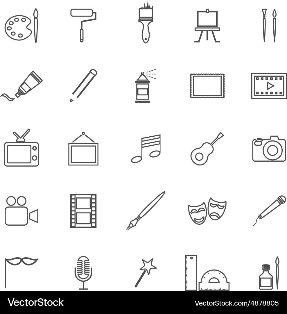 Art line icons on white background Royalty Free Vector Image