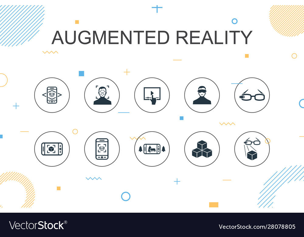 Augmented reality trendy infographic template Vector Image Augmented reality trendy infographic template Vector Image