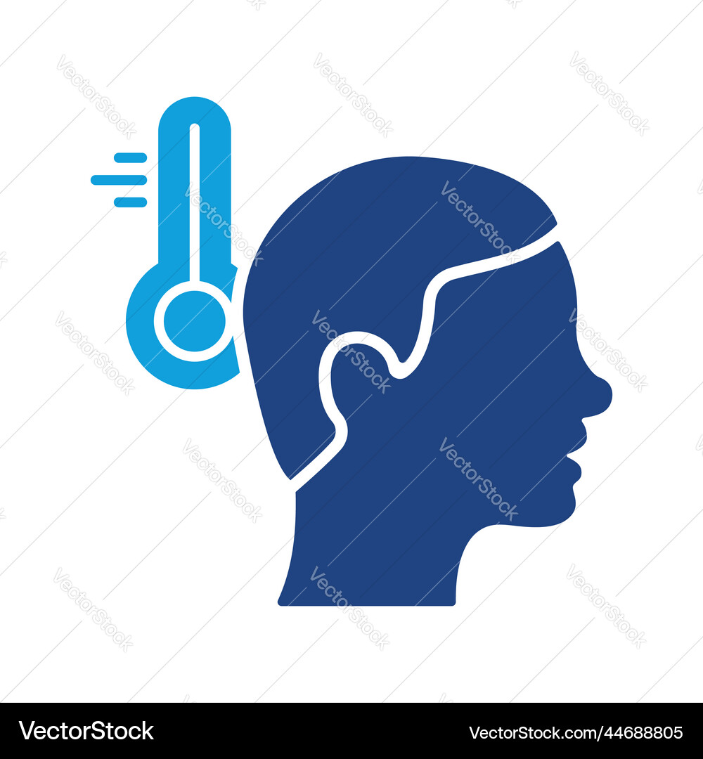 Body temperature fever symptom thermometer Vector Image