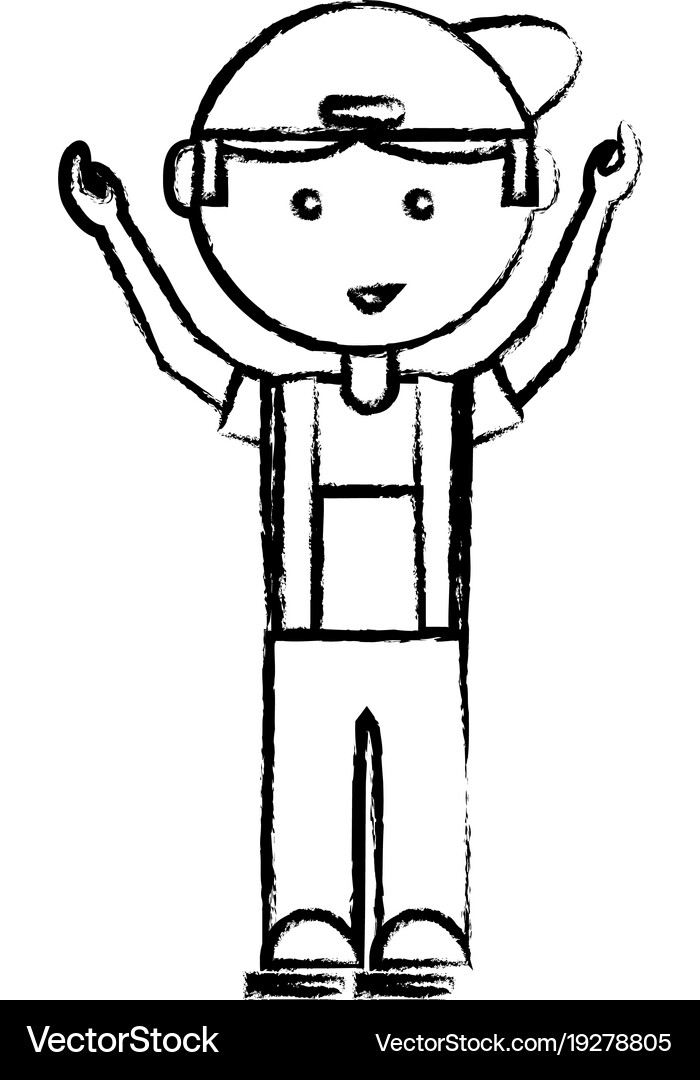 Cartoon mechanic man icon Royalty Free Vector Image
