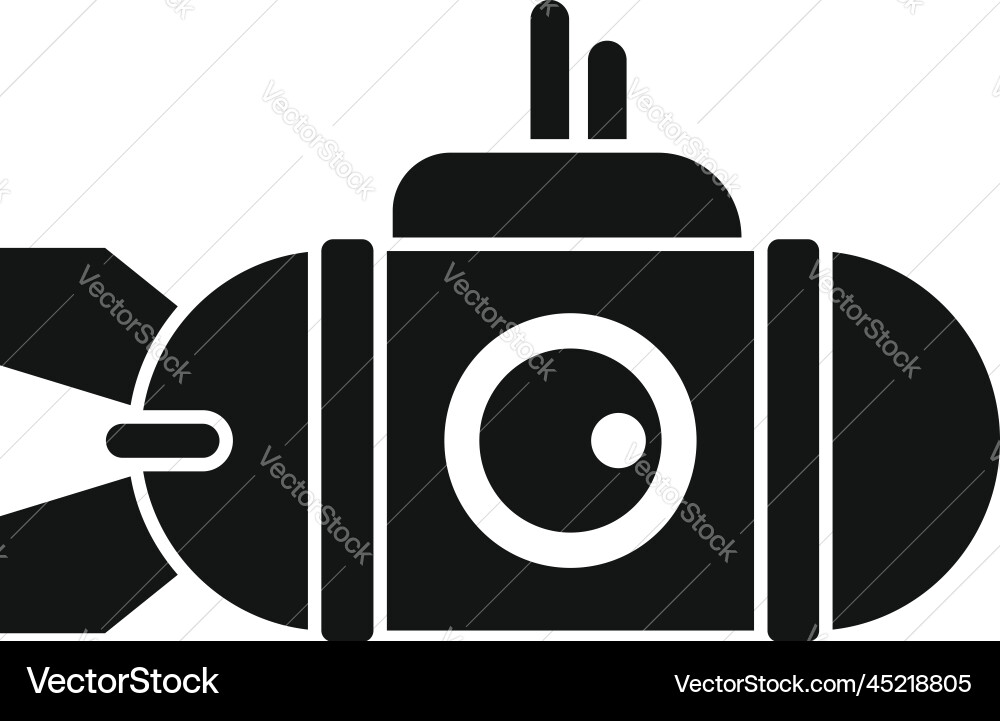 Cute submarine icon simple sea ship Royalty Free Vector