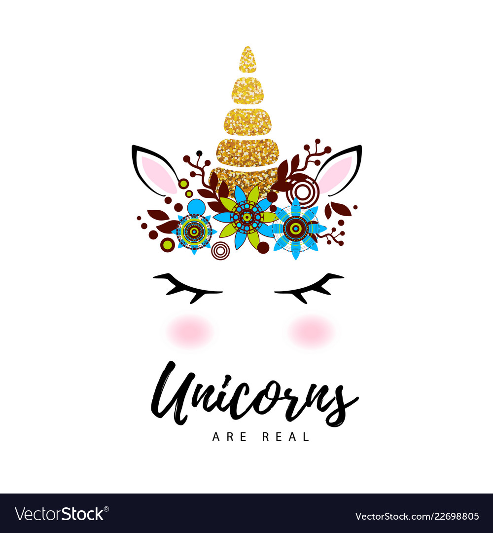Fantasy animal horse unicorn Royalty Free Vector Image