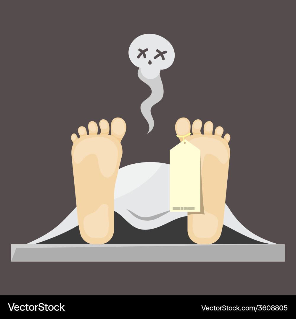 Flat design of dead man tag Royalty Free Vector Image