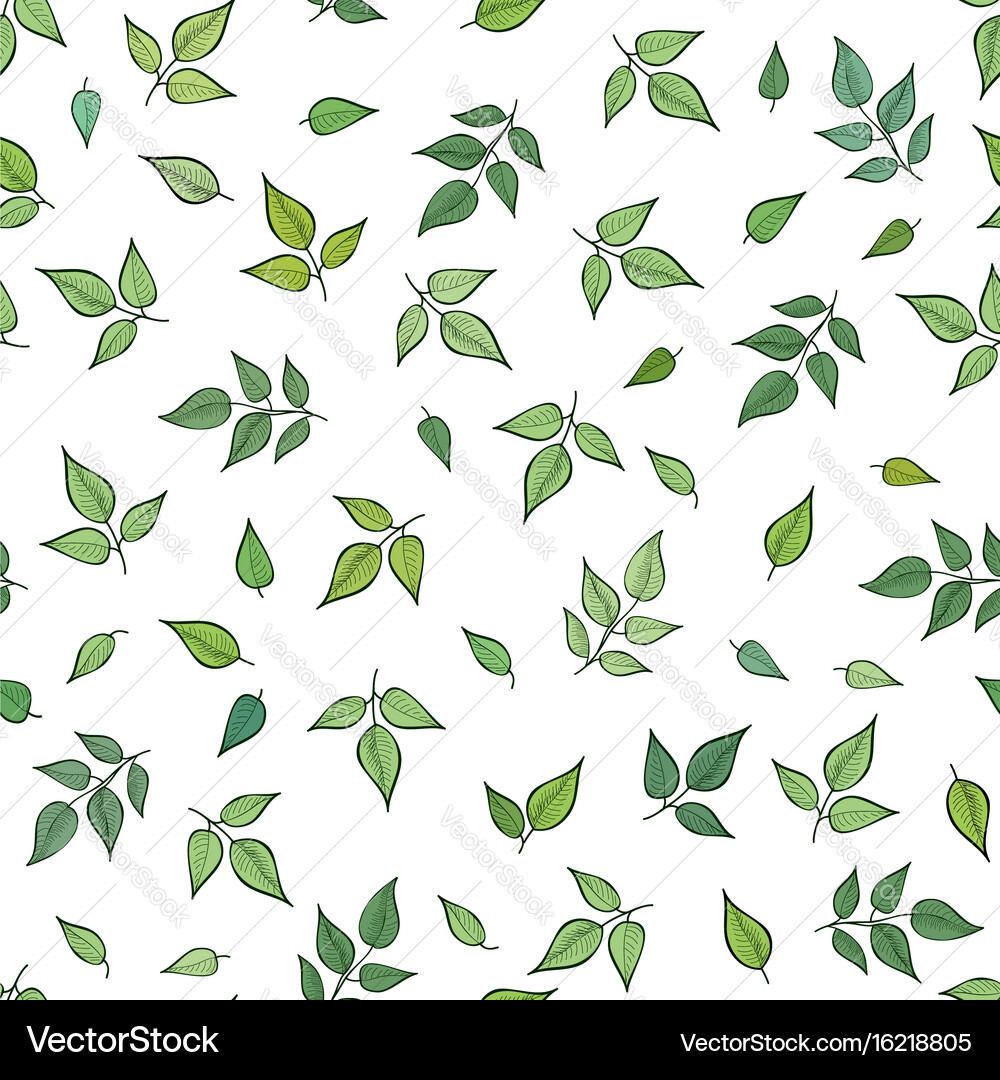 Floral leaves pattern nature seamless background Vector Image