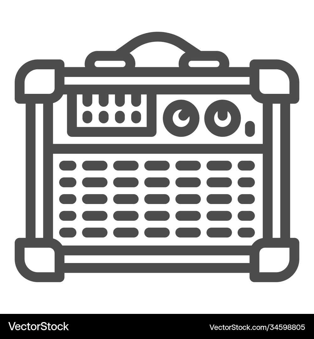 Guitar combo amplifier line icon sound design Vector Image