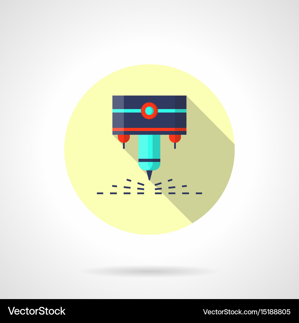 Industrial laser flat round icon Royalty Free Vector Image