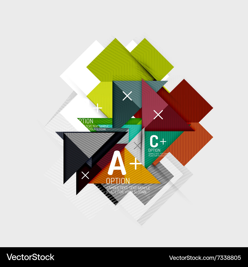 Paper style abstract geometric shapes Royalty Free Vector