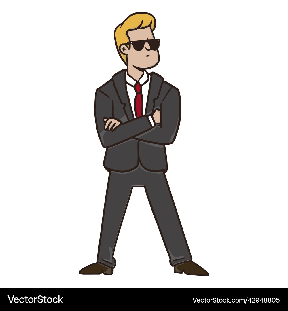 Secret service agent character high quality Vector Image