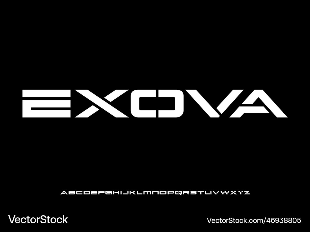 Strong bold modern futuristic display font Vector Image