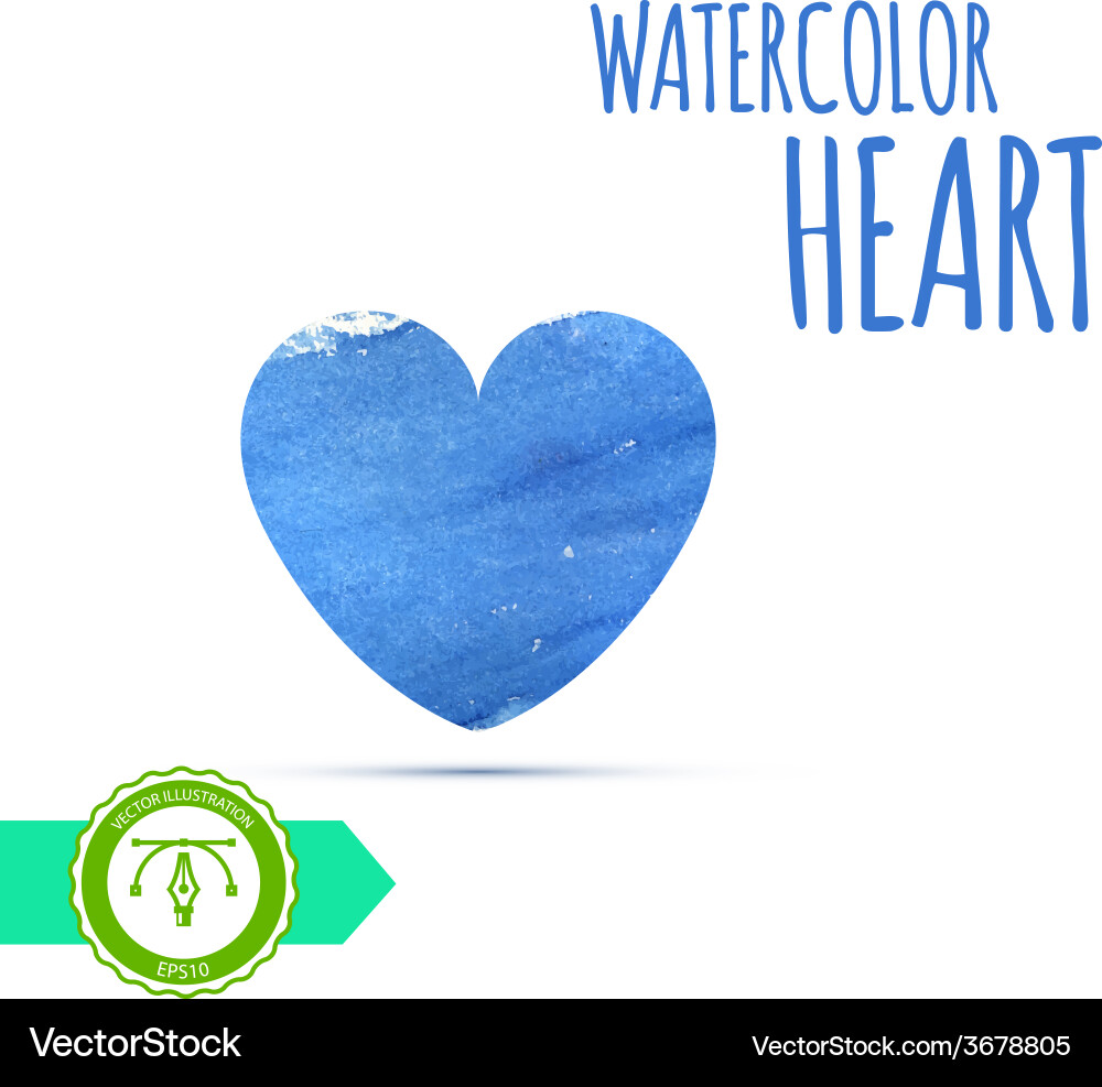 Watercolor paint heart Royalty Free Vector Image