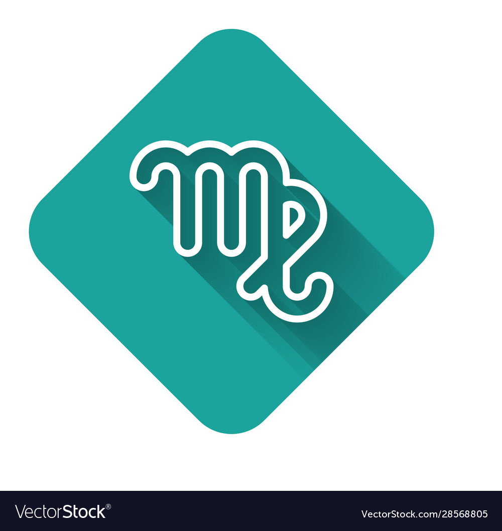 White Line Virgo Zodiac Sign Icon Isolated Vector Image
