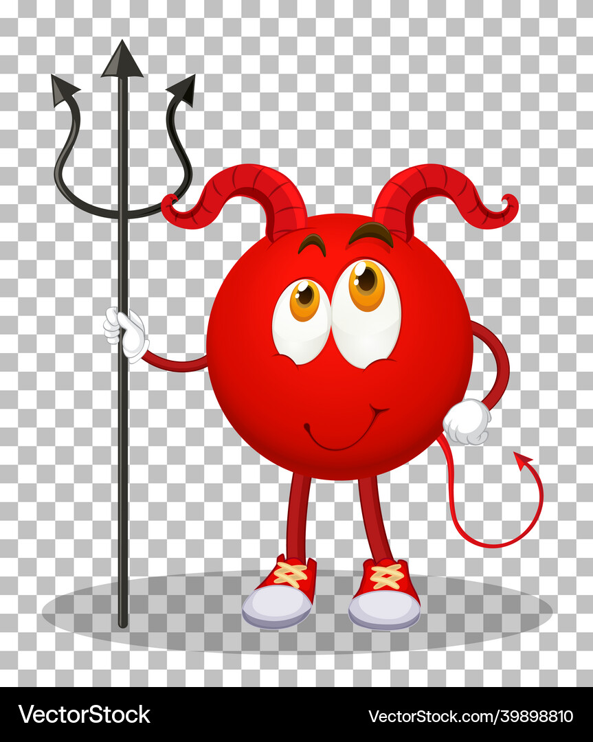 A red devil cartoon character with facial Vector Image