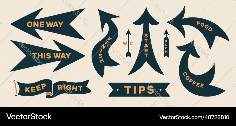 Arrow set collection symbols graphic Royalty Free Vector