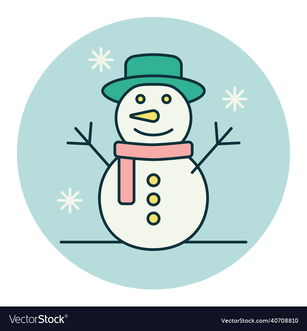 Christmas snowman icon winter sign graph symbol Vector Image