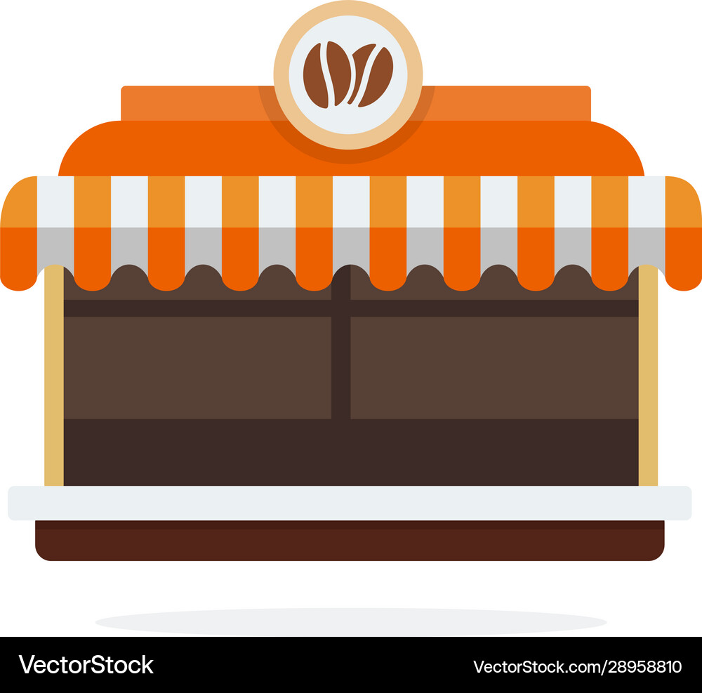 Coffee shop exterior flat isolated Royalty Free Vector Image