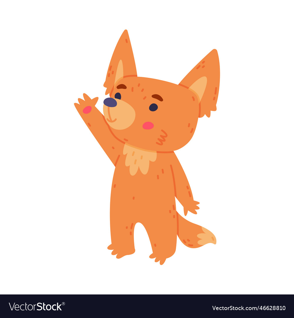 Cute Fennec Fox With Red Coat And Large Ears Vector Image