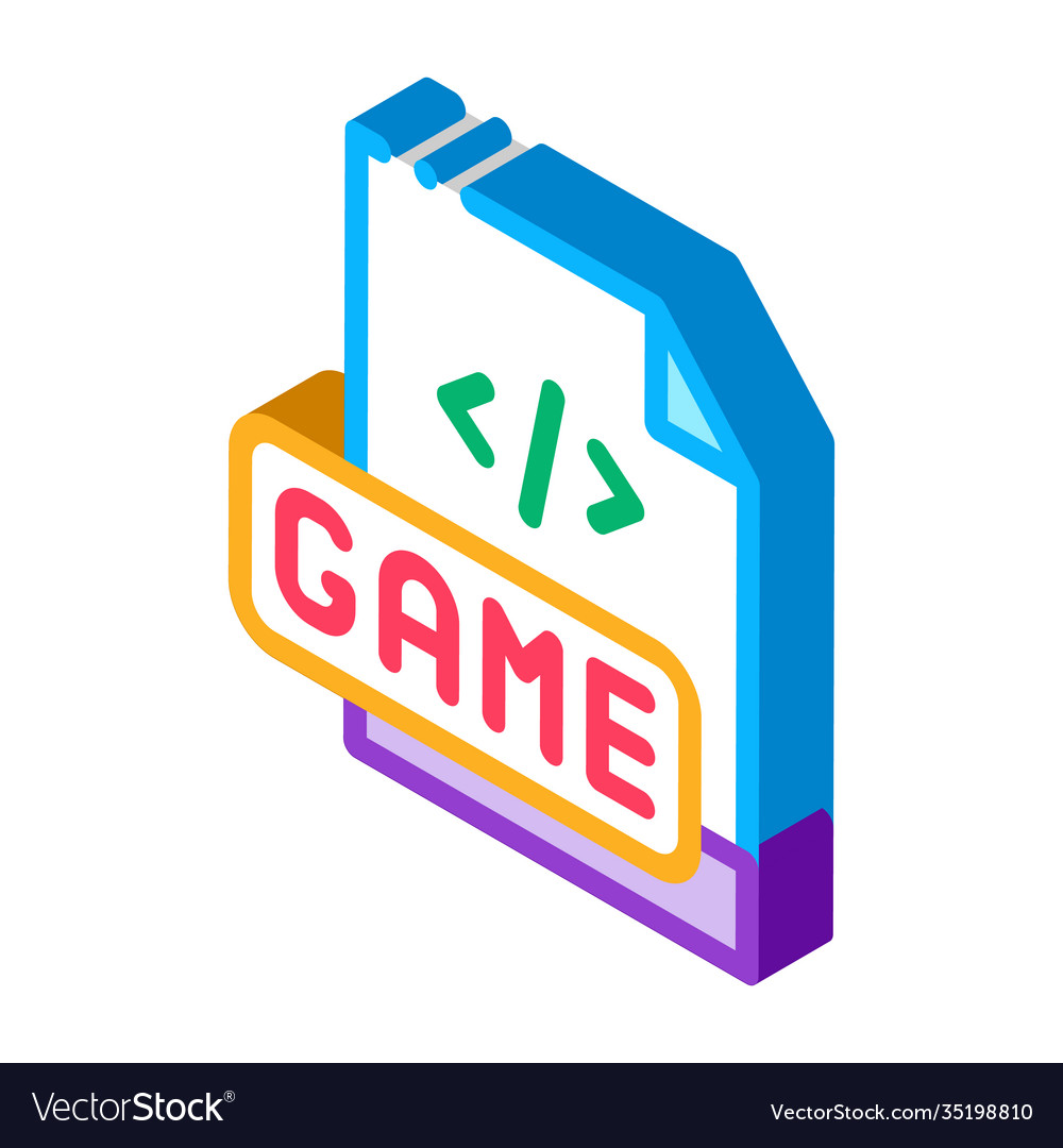 Game development coding isometric icon Royalty Free Vector