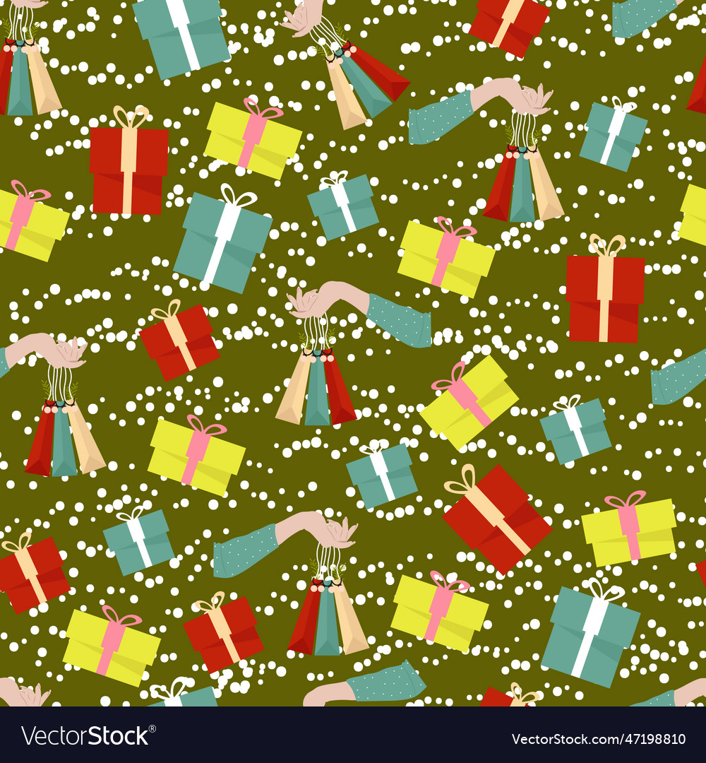 Gifts pattern Royalty Free Vector Image - VectorStock