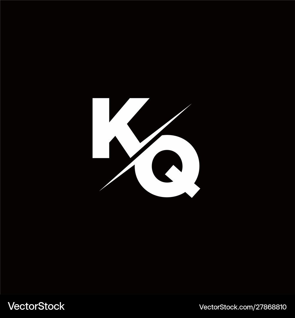 Kq logo letter monogram slash with modern Vector Image