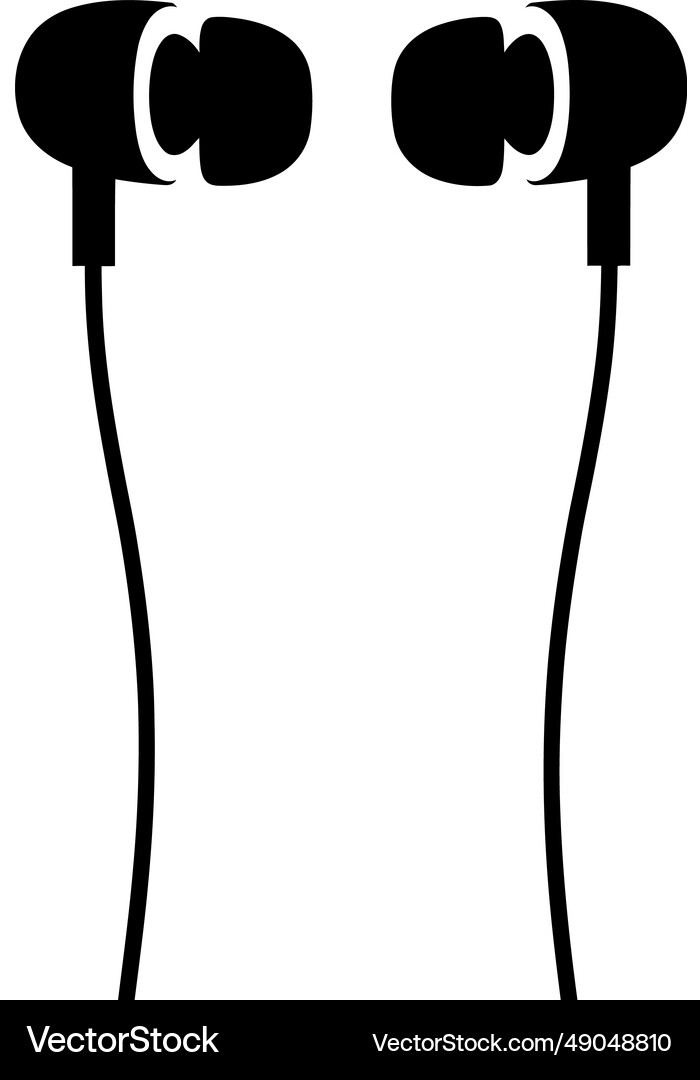 Modern headphones wired earphone icon set Vector Image