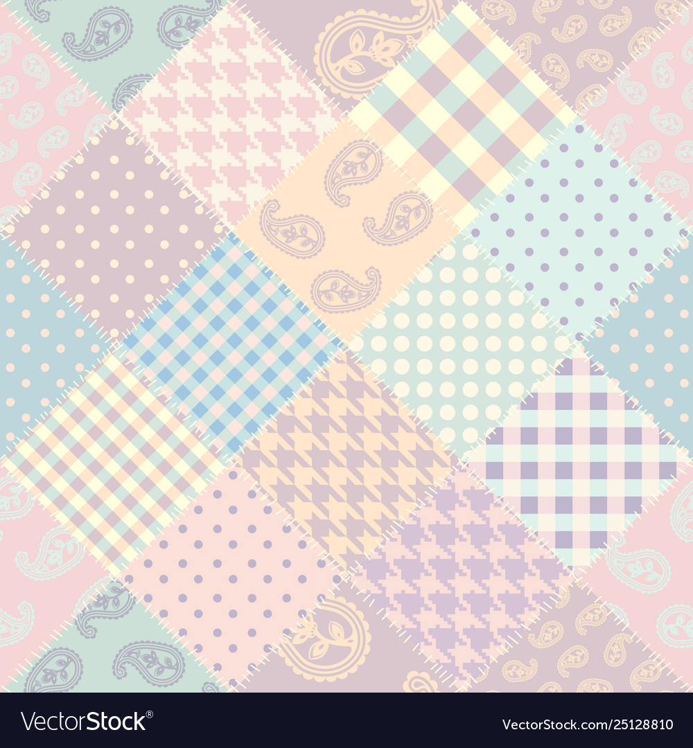 Patchwork pattern seamless quilting design Vector Image
