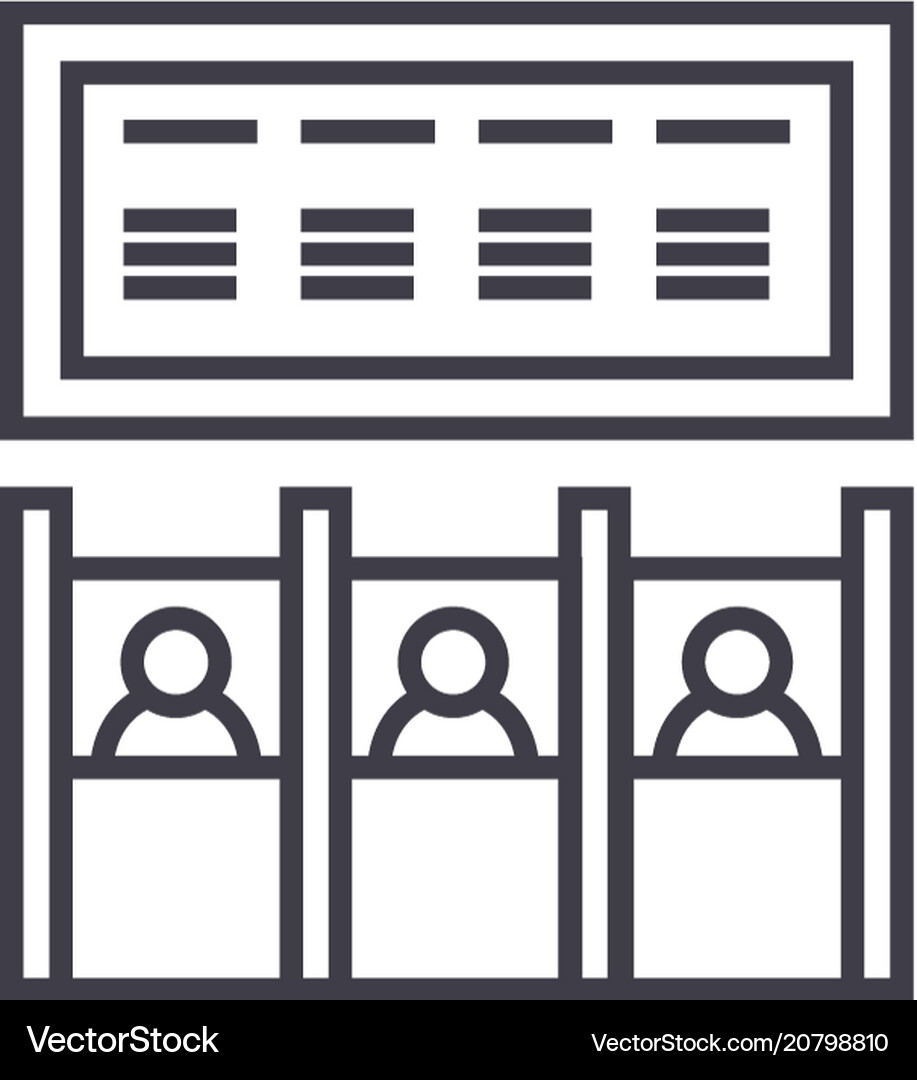 Public restroom line icon sign Royalty Free Vector Image