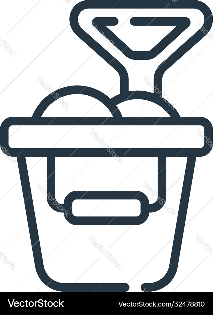 Sand bucket icon isolated on white background Vector Image