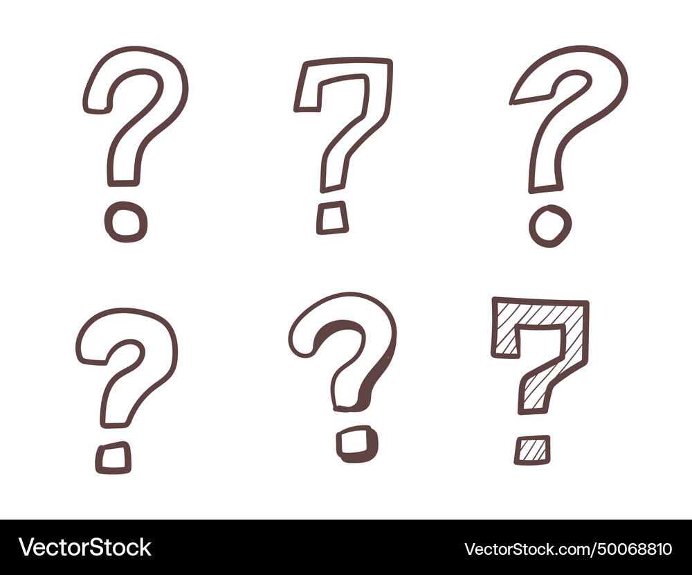 Set of hand drawn question mark Royalty Free Vector Image