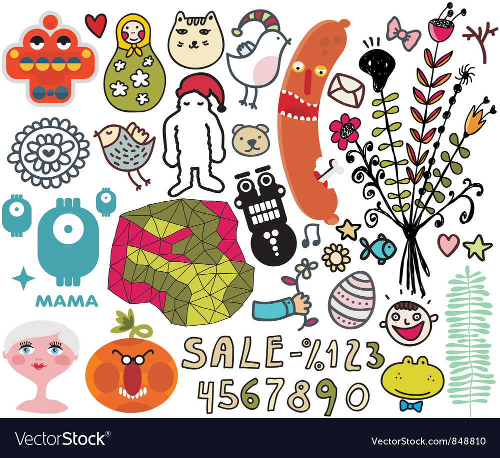 Various items Royalty Free Vector Image - VectorStock