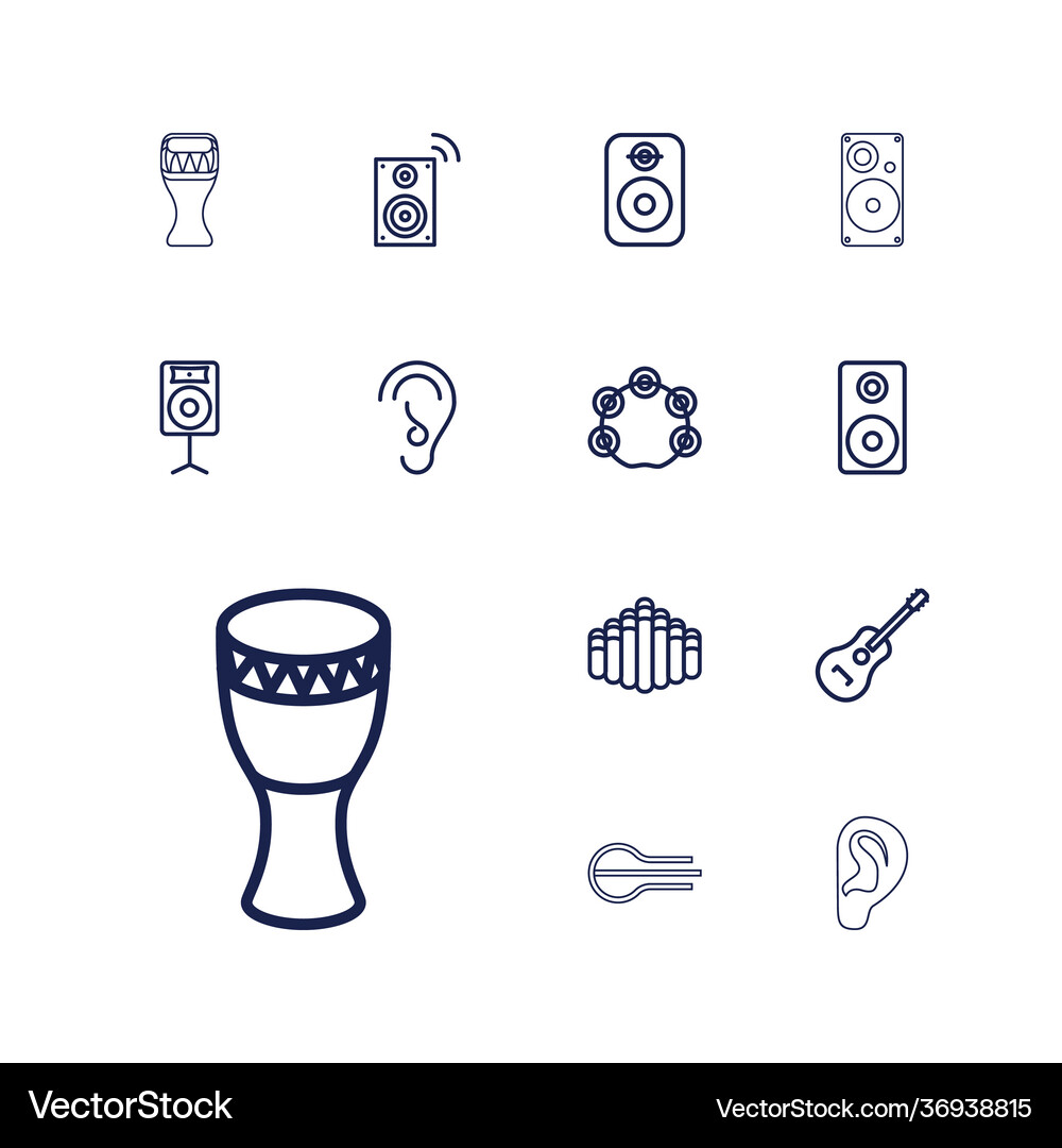 13 acoustic icons Royalty Free Vector Image - VectorStock