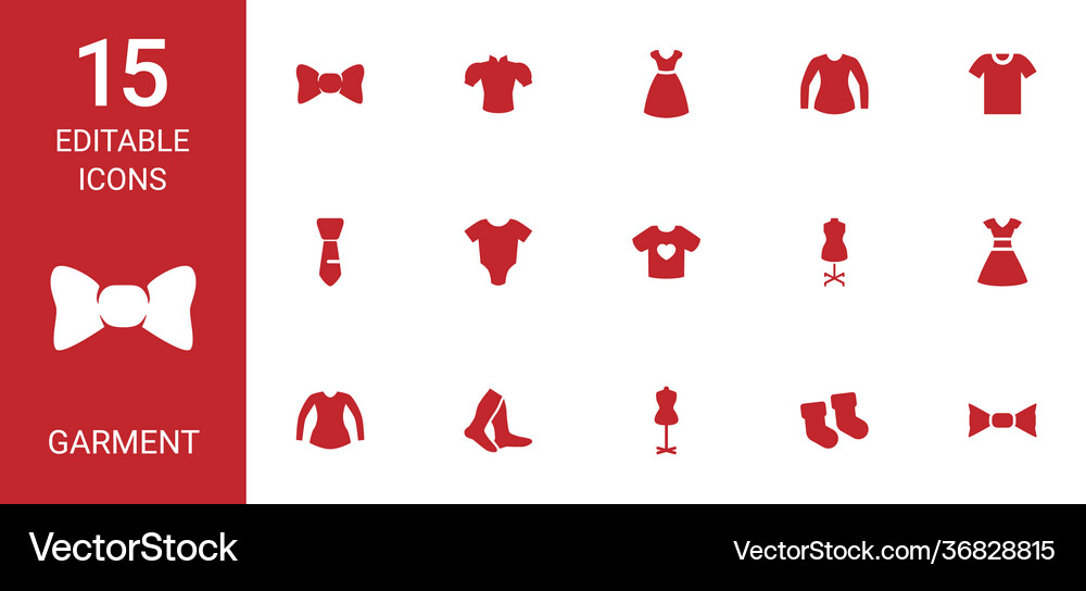 15 garment icons Royalty Free Vector Image - VectorStock