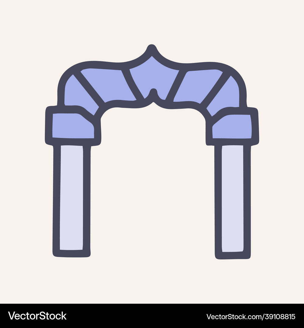 Arch color doodle simple icon design Royalty Free Vector