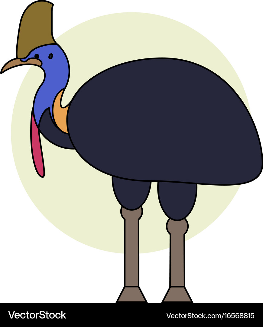 Cassowary cartoon style Royalty Free Vector Image