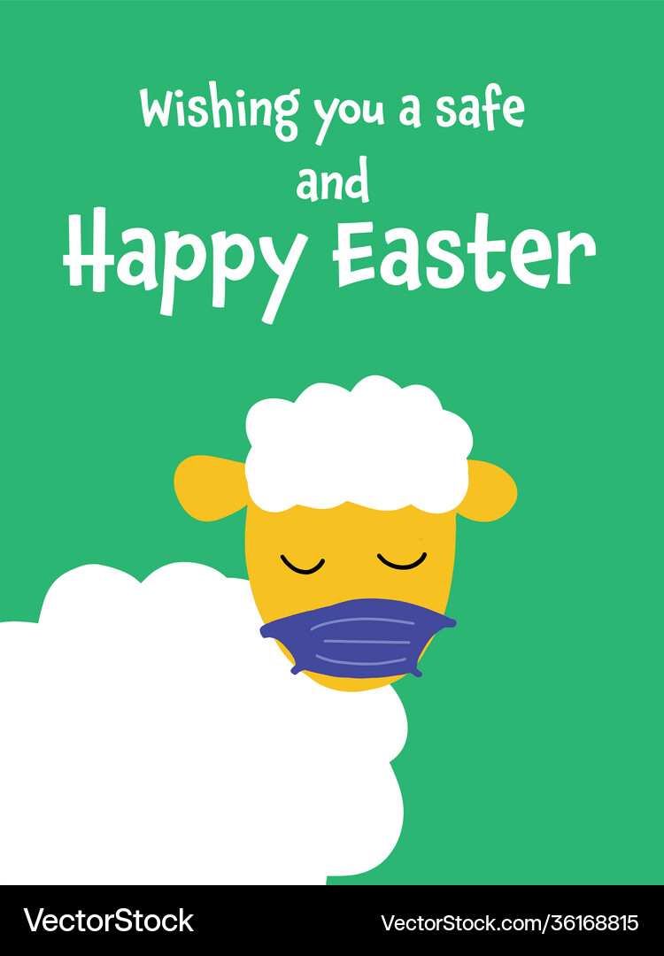Coronavirus and social distancing easter greeting Vector Image
