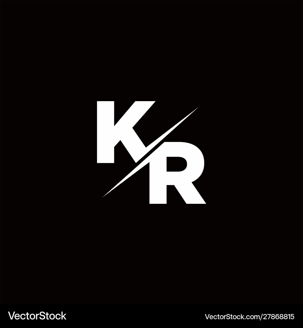 Kr logo letter monogram slash with modern Vector Image
